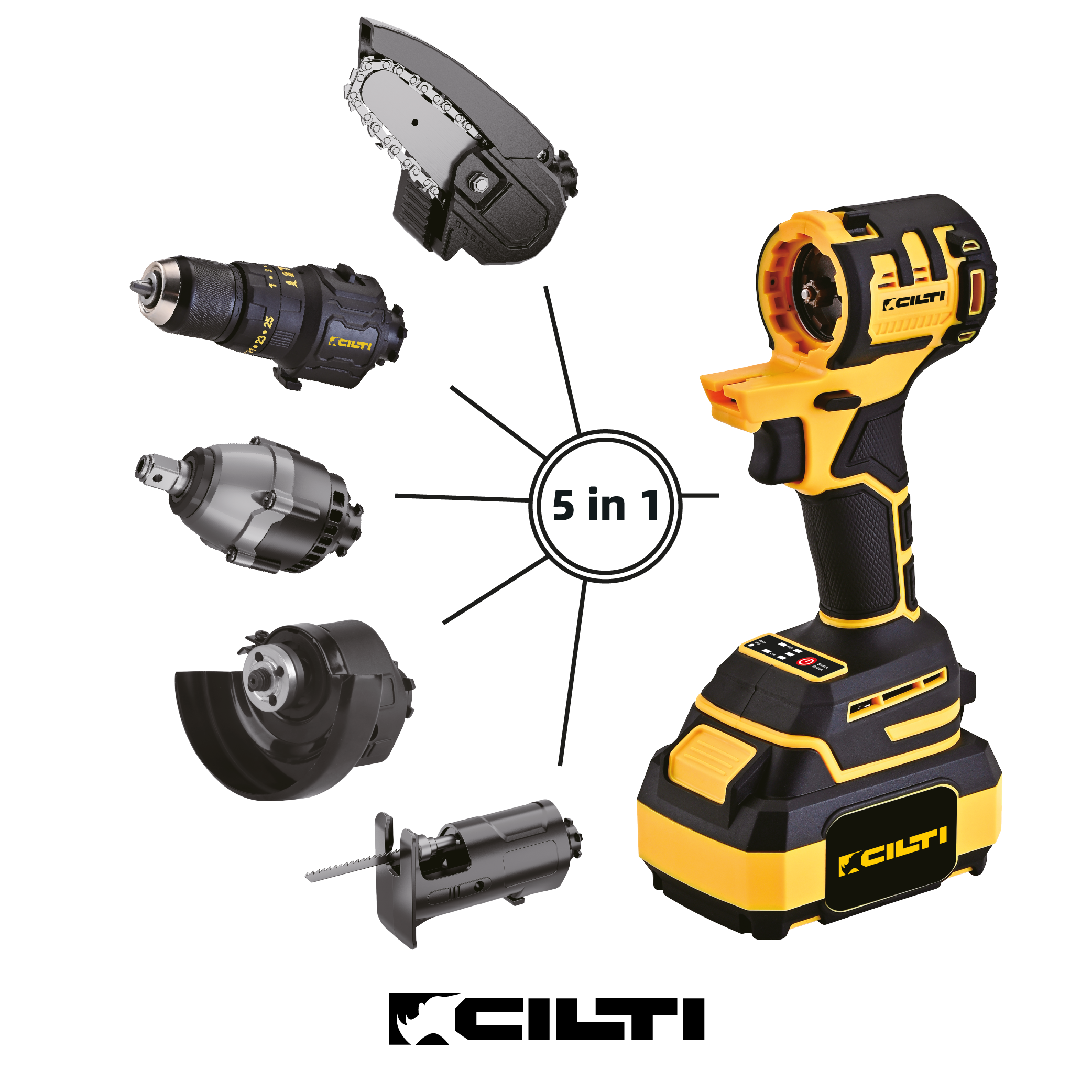 Herramienta Multifuncional Inalámbrica 5 en 1- Pulidora – Taladro ...